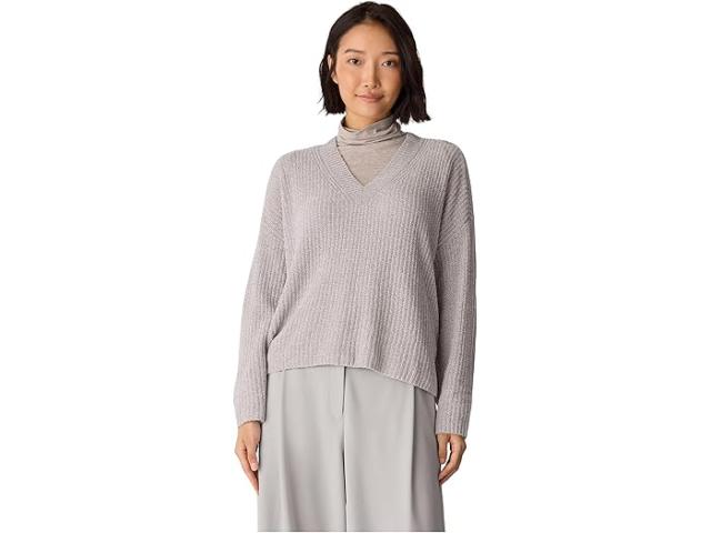 (取寄) アイリーン フィッシャー レディース シュニール ブレンド V ネック セーター Eileen Fisher women Chenille Blend V Neck Sweater Chalk