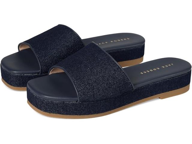 (取寄) ジャック ロジャース レディース ベイ フラットフォーム サンダル - ラフィア Jack Rogers women Bay Flatform Sandal - Raffia Indigo