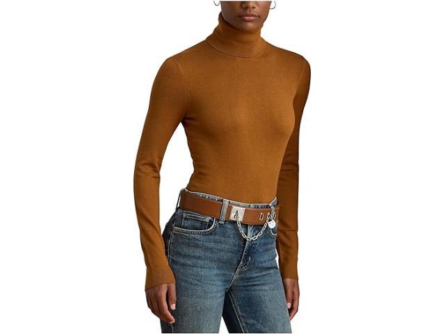 (取寄) ローレン ラルフローレン レディース シルク-ブレンド タートルネック セーター Lauren Ralph Lauren women Silk-Blend Turtleneck Sweater Cinnamon Bark