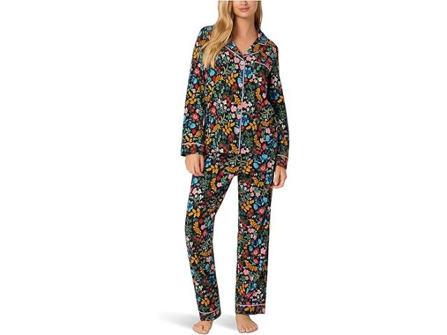 (取寄) ベッドヘッドパジャマズ レディース ロング スリーブ クラシック コットン ニット パジャマ セット Bedhead PJs women Long Sleeve Classic Cotton Knit Pajama Set Winter Blooms