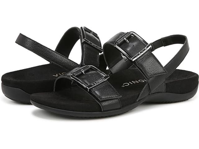 (取寄) バイオニック レディース リース スリングバックス VIONIC women VIONIC Reese Slingbacks Black Leather