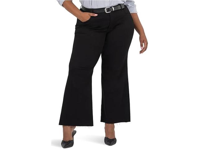 (取寄) カット フロム ザ クロス レディース プラス メグ ハイ ライズ ファブ AB ワイド レッグ ロー インシーム KUT from the Kloth women Plus Meg High Rise Fab Ab Wide Leg Raw Hem-long Inseam Black