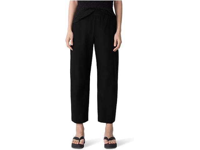 (取寄) アイリーン フィッシャー レディース ウォッシャブル ストレッチ クレープ アンクル バレル パンツ Eileen Fisher women Washable Stretch Crepe Ankle Barrel Pant Black