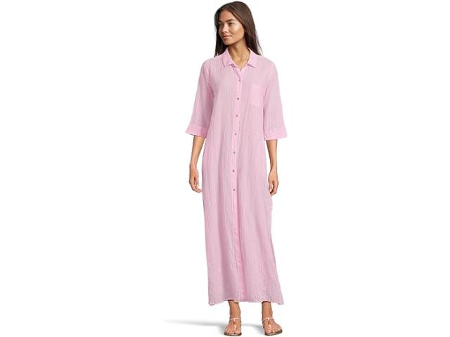 (取寄) リリー ピュリッツァー レディース ナタリー マキシ カバー-アップ Lilly Pulitzer women Natalie Maxi Cover-Up Conch Shell Pink Ltwt Oxford Stripe