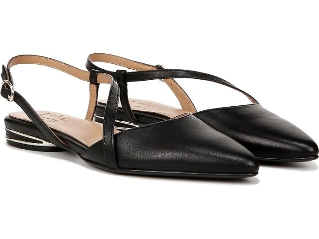 (取寄) ナチュラライザー レディース ハワイ ポインテッド トゥ スリングバック フラッツ Naturalizer women Naturalizer Hawaii Pointed Toe Slingback Flats Black Leather