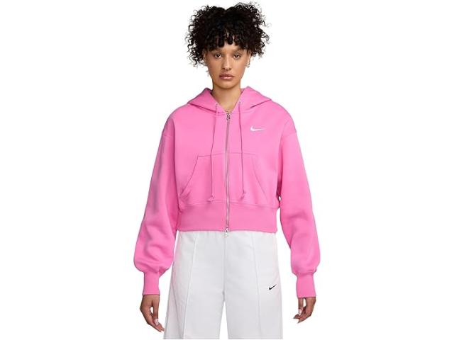 (取寄) ナイキ レディース スポーツウェア フェニックス フリース ルーズ フル-ジップ クロップ ブーディ Nike women Sportswear Phoenix Fleece Loose Full-zip Crop Hoodie Playful Pink/Sail