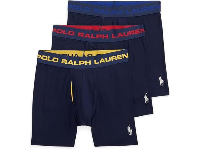 (取寄) ラルフローレン メンズ パーフェクト ポーチ ボクサー ブリーフ 3-パック Polo Ralph Lauren men Perfect Pouch Boxer Brief 3-Pack Cruise Navy