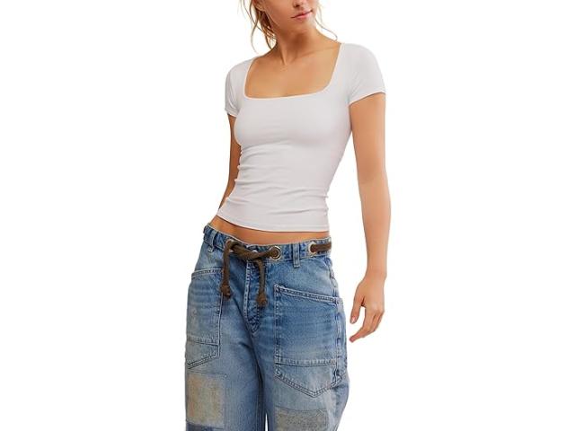 (取寄) フリーピープル レディース クリーン ラインズ ベイビー ティー Free People women Clean Lines Baby Tee White