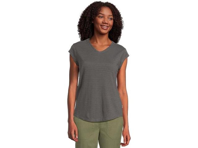 (取寄) ロイヤルロビンズ レディース ヴァケイショナー V-ネック ショート スリーブ  Robbins women Vacationer V-Neck Short Sleeve Asphalt Stripe