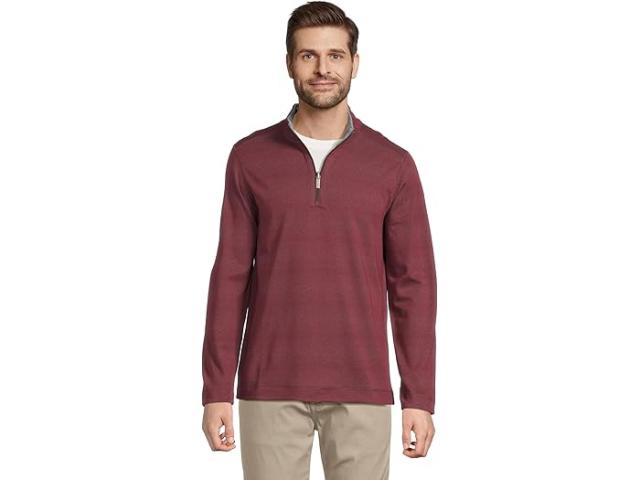 (取寄) ジョンストン&マーフィー メンズ XC4 パフォーマンス リバーシブル クォーター-ジップ Johnston & Murphy men XC4 Performance Reversible Quarter-Zip Burgundy/Charcoal