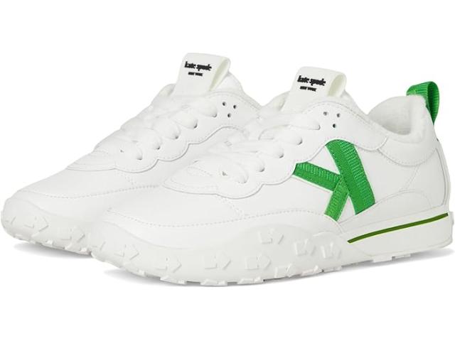 (取寄) ケイトスペード レディース K アズ イン ケイト スムース レザー ランナー Kate Spade New York women K As In Kate Smooth Leather Runner True White/ KS Green