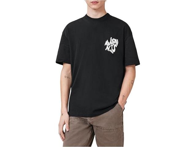 (取寄) オールセインツ メンズ オーランド ショート スリーブ クルー AllSaints men Orlando Short Sleeve Crew Jet Black