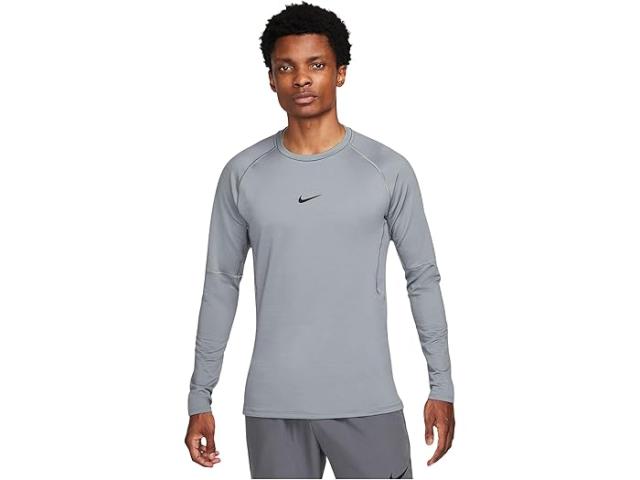 (取寄) ナイキ メンズ プロ トップ ウォーム ロング スリーブ クルー Nike men Pro Top Warm Long Sleeve Crew Smoke Grey/Black