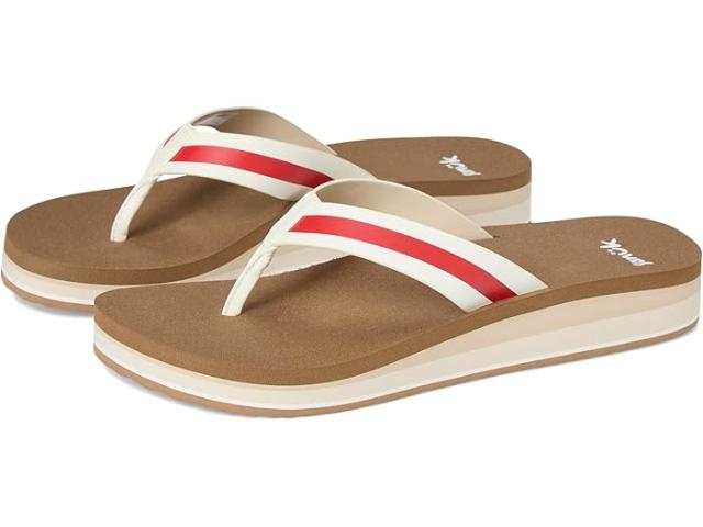 (取寄) サヌーク レディース ハイランド ストライプ Sanuk women Highland Stripe Red