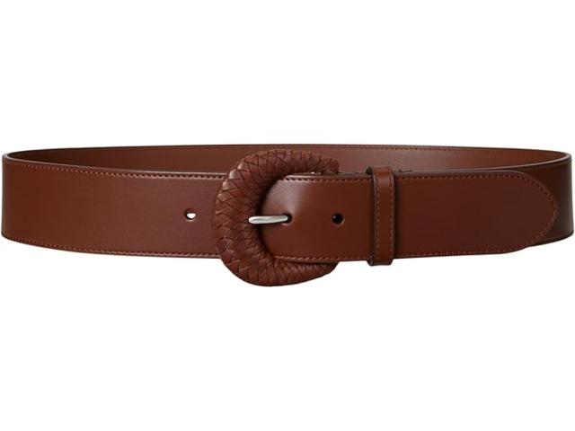 (取寄) ローレン ラルフローレン レディース ヴァチェッタ レザー ワイド ベルト Lauren Ralph Lauren women Woven-Buckle Vachetta Leather Wide Belt Cuoio