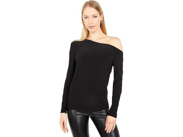 (取寄) ノーマ カマリ レディース ロング スリーブ ドロップ ショルダー トップ Norma Kamali women Long Sleeve Drop Shoulder Top Black