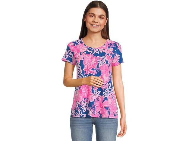 (取寄) リリー ピュリッツァー レディース エッタ スクープ-ネック Lilly Pulitzer women Etta Scoop-Neck Starlight Navy One And A Floral