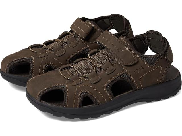 (取寄) ナン ブッシュ メンズ ハック スポーツ クローズド トゥ フィッシャーマン サンダル Nunn Bush men Huck Sport Closed Toe Fisherman Sandal Brown
