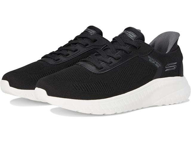 (取寄) ボブス スケッチャーズ メンズ ハンズ フリー スリップ-インス スクアッド カオス - ソリッド ステップ BOBS from SKECHERS men Hands Free Slip-Ins Squad Chaos - Solid Step Black/White