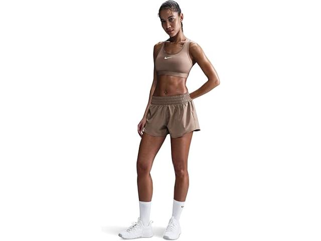 (取寄) ナイキ レディース スウォッシュ ミディアム サポート ブラ Nike women Swoosh Medium Support Bra Mink Brown/White