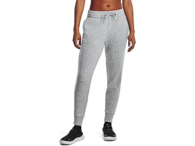(取寄) アンダーアーマー レディース ライバル フリース ジョガーズ Under Armour women Under Armour Rival Fleece Joggers Mod Gray Light Heather/White