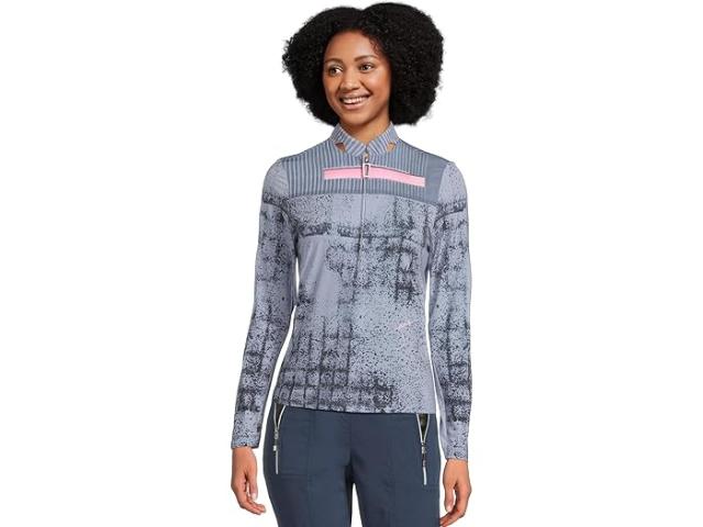 (取寄) ジェイミー サドック レディース サンセンス アーバン ディケイ プリント ロング スリーブ 1/4 ジップ サン プロテクション トップ Jamie Sadock women Sunsense Urban Decay Print Long Sleeve 1/4 Zip Sun Protection Top Black