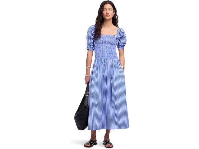 (取寄) メイドウェル レディース ジュリエッタ パフ スリーブ ミディ ドレス ストライプ Madewell women Juliette Puff Sleeve Midi Dress Stripe Waterfall