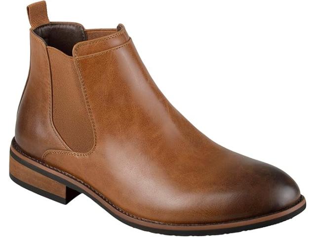 (取寄) バンス メンズ ランドン チェルシー ドレス ブーツ Vance Co. men Landon Chelsea Dress Boot Chestnut Faux Leather