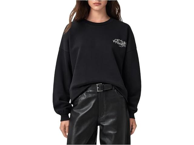 (取寄) オールセインツ レディース リール リラ スウェット AllSaints women Reel Lila Sweat Washed Black
