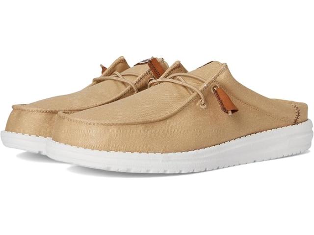 (取寄) ヘイ デュード メンズ ウォーリー スリップ ストレッチ キャンバス Hey Dude men Wally Slip Stretch Canvas Tan/White