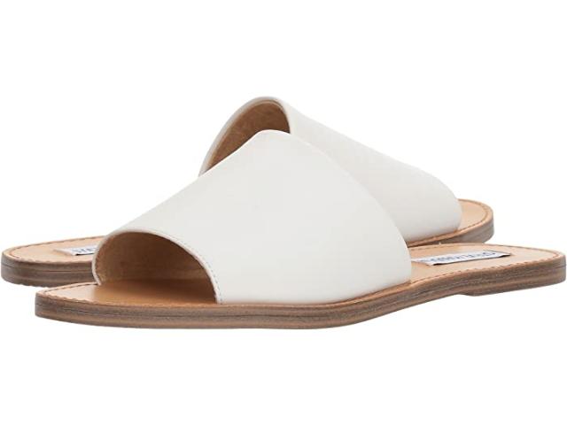 (取寄) スティーブマデン レディース グレース スライド サンダル Steve Madden women  Grace Slide Sandal White Leather