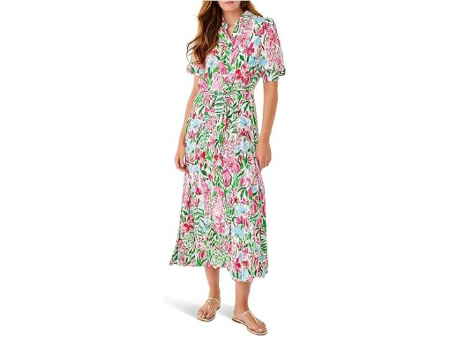 (取寄) リリー ピュリッツァー レディース ミディ シャツドレス Lilly Pulitzer women Larkyn Midi Shirtdress Glowing Gardens