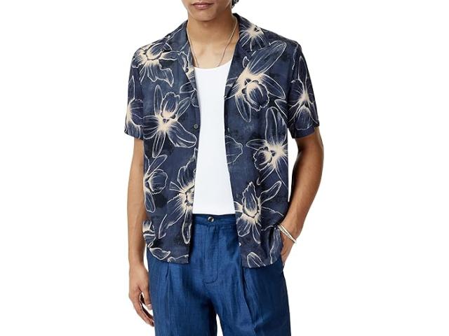 (取寄) ジョン バルベイトス メンズ ダン キャンプ カラー シャツ John Varvatos men Dan Camp Collar Shirt W792S25 Lake Blue