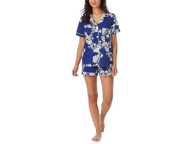 (取寄) ベッドヘッドパジャマズ レディース オーガニック コットン ショート スリーブ パジャマ Bedhead PJs women Bedhead PJs Organic Cotton Short Sleeve Pajama Navy Shadow Blossom