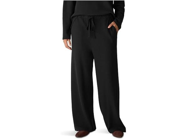 (取寄) アイリーン フィッシャー レディース ワッフル ダブルニット ワイド アンクル パンツ Eileen Fisher women Waffle Doubleknit Wide Ankle Pant Black
