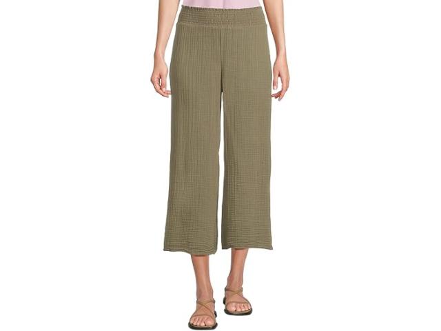 (取寄) マイケル スターズ レディース メディナ スモック ウェスト クロップド パンツ Michael Stars women Medina Smocked Waist Cropped Pants Olive