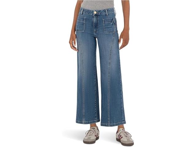 (取寄) カット フロム ザ クロス レディース シャーロット ハイ ライズ ワイド レッグ フロント シーム パッチ ポケッツ KUT from the Kloth women Charlotte High Rise Wide Leg Front Seam Patch Pockets Vibrant