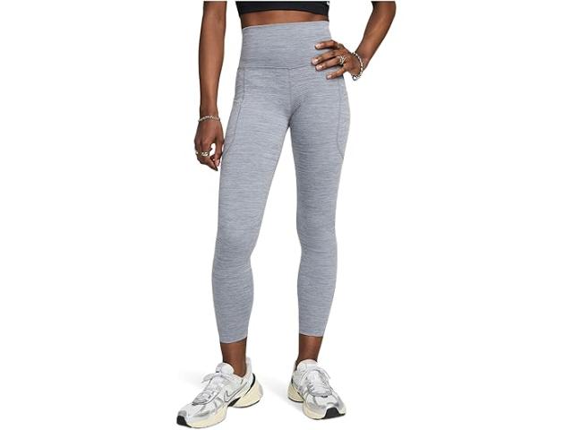(取寄) ナイキ レディース ドライ-フィット ワン ハイ ライズ 7/8 パケット タイツ Nike women Dri-FIT One High Rise 7/8 Packet Tights Smoke Grey/Heather/Black