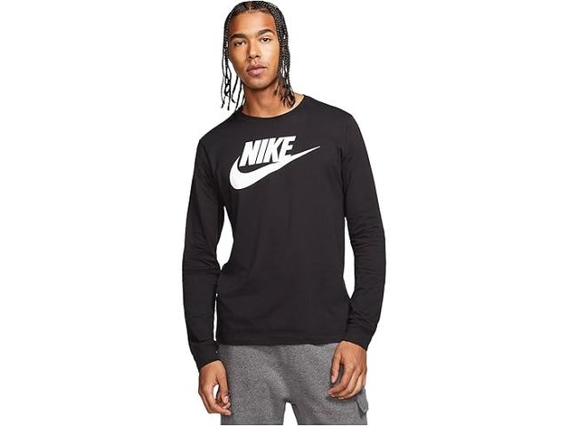 (取寄) ナイキ メンズ スポーツウェア ロング スリーブ ティー アイコン フューチュラ Nike men Sportswear Long Sleeve Tee Icon Futura Black/White
