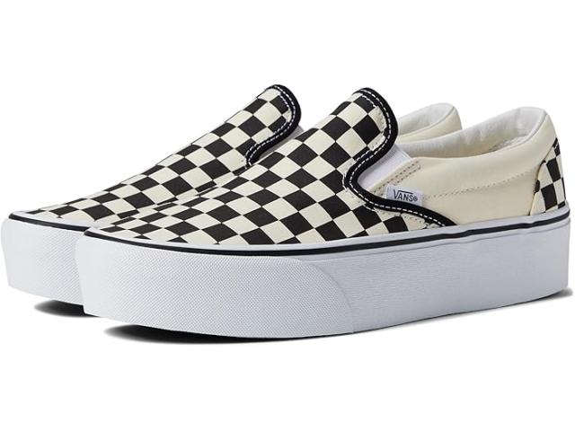 (取寄) バンズ クラシック スリッポン スタックフォーム Vans Classic Slip-On Stackform Checkerboard Black/Classic White