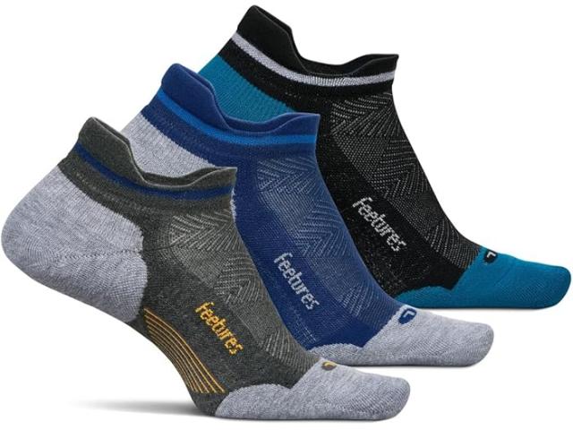 (取寄) フィーチャーズ エリート ウルトラ ライト ノー ショー タブ 3-ペア パック Feetures Elite Ultra Light No Show Tab 3-Pair Pack Iron Seal/Black Sea/Navy Mist