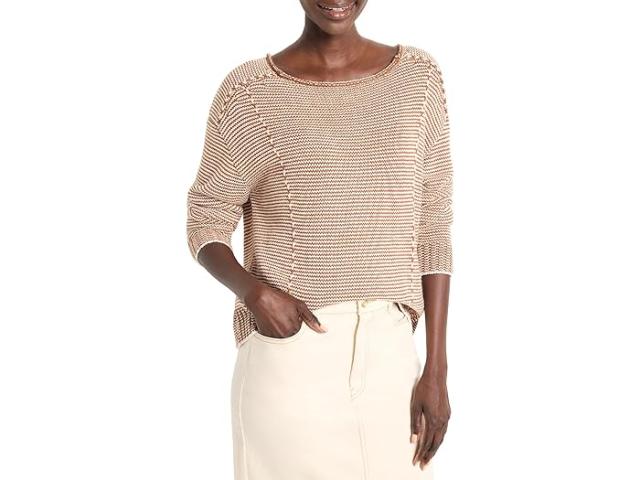 (取寄) ニックゾー レディース ストライプド シーム コットン コード セーター NIC+ZOE women Striped Seamed Cotton Cord Sweater Neutral Multi