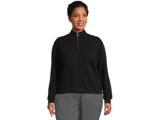 (取寄) モッドオードック レディース ロング スリーブ ハーフ-ジップ ファンネル ネック スウェットシャツ Mod-o-doc women Long Sleeve Half-zip Funnel Neck Sweatshirt Black