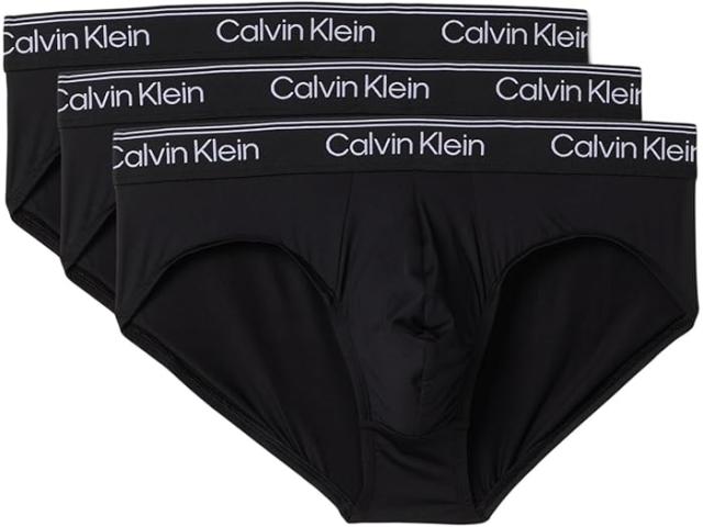 (取寄) カルバンクライン アンダーウェア メンズ ミクロ ストレッチ 3-パック ヒップ ブリーフ   Underwear men Micro Stretch 3-Pack Hip Brief Black