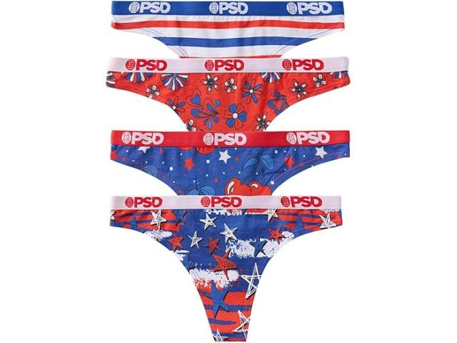 (取寄) PSD レディース 4th ジュライ モーダル トング 4-パック ボックス PSD women 4th July Modal Thong 4-pack Box Multicolor