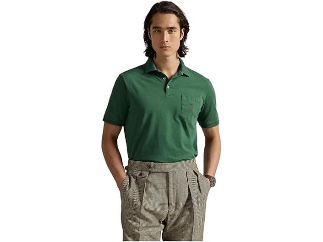 (取寄) ラルフローレン メンズ クラシック フィット ジャージ ポケット ポロ シャツ Polo Ralph Lauren men Classic Fit Jersey Pocket Polo Shirt Washed Forest