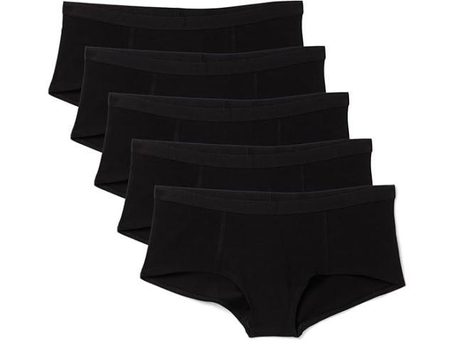 (取寄) パクト レディース エブリデイ ボーイ ショート 5-パック PACT women Everyday Boy Short 5-Pack Black
