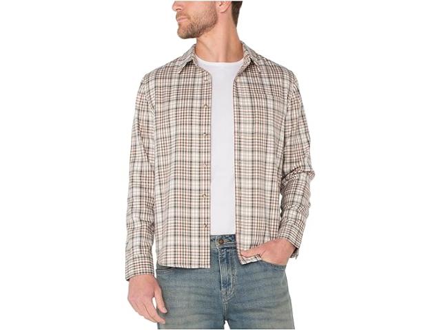 (取寄) リバプールロサンゼルス メンズ ロング スリーブ ボタン アップ シャツ Liverpool Los Angeles men Long Sleeve Button Up Shirt Khaki Rust Multi