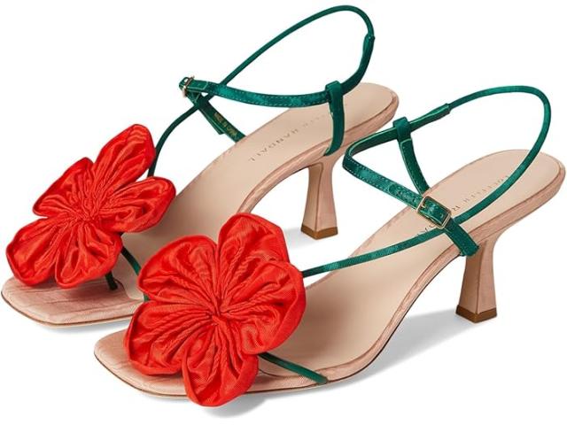 (取寄) ロフラー ランドール レディース フランク フラワー アップリケ ヒールド サンダル Loeffler Randall women Frank Flower Applique Heeled Sandals Nude/Green/Red