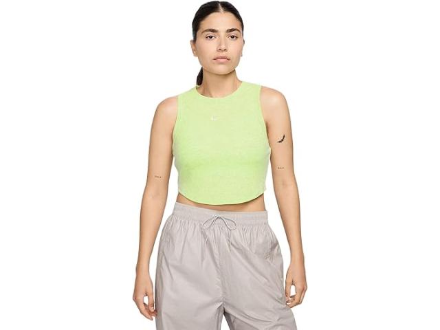 (取寄) ナイキ レディース スポーツウェア チル ニット タイト クロップド ミニ-リブ タンク トップ Nike women Sportswear Chill Knit Tight Cropped Mini-rib Tank Top Barely Volt/Heather/Sail